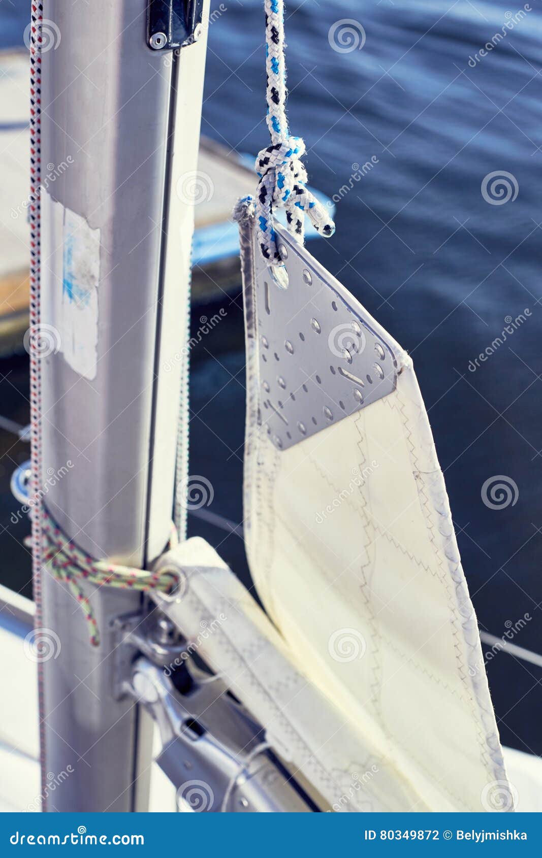 Sail Attached To the Rope by Bowline Stock Photo - Image of boat ...