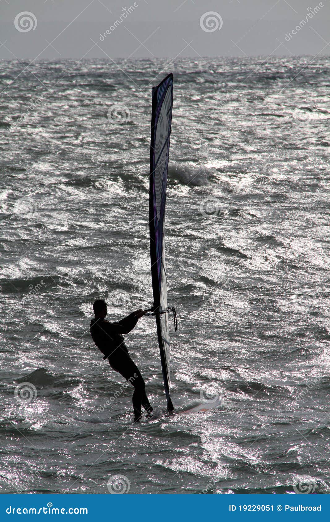 Sail board. stock image. Image of board, majorca, silhouette - 19229051