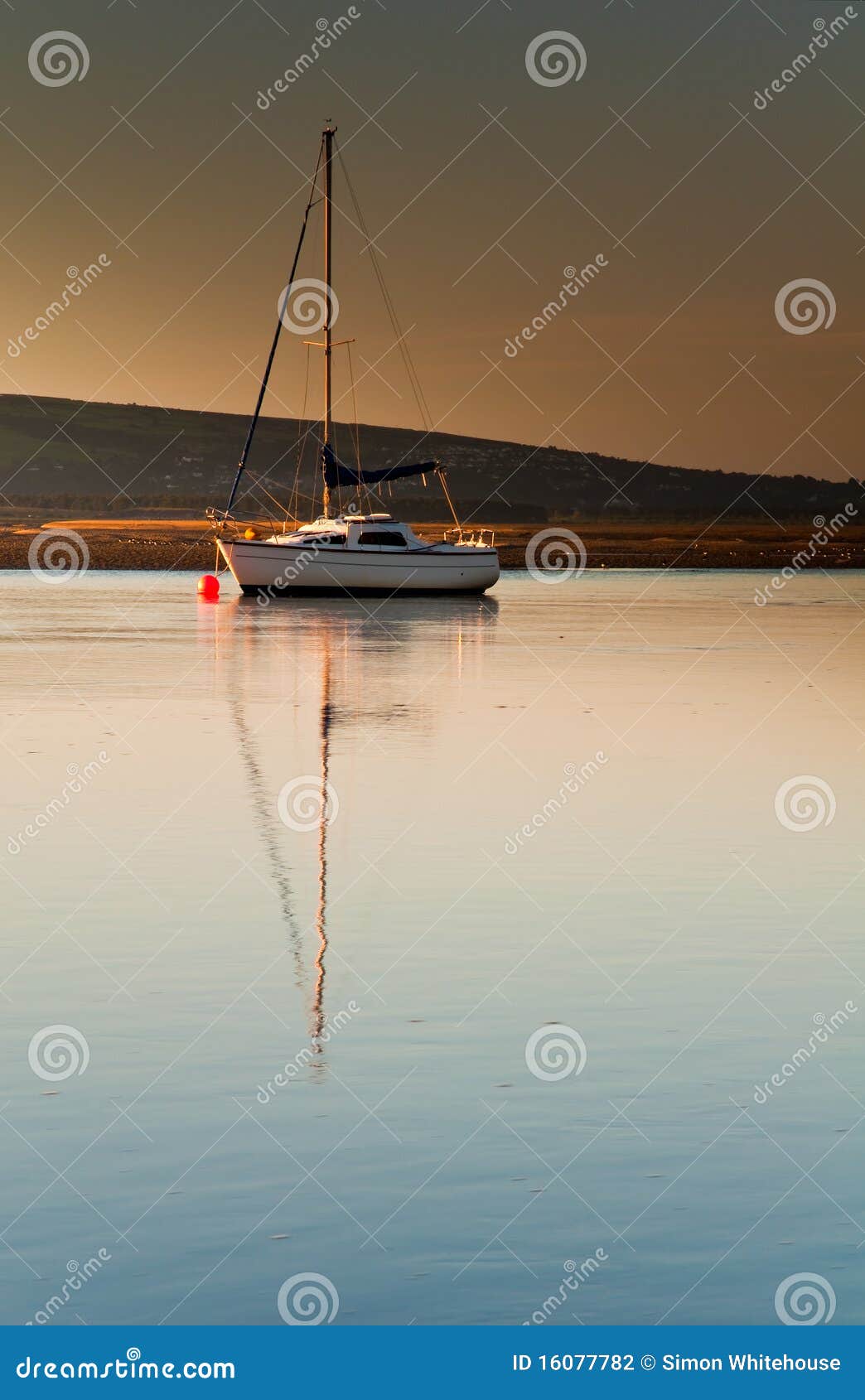 Sail boat in dawn light stock photo. Image of morning - 16077782