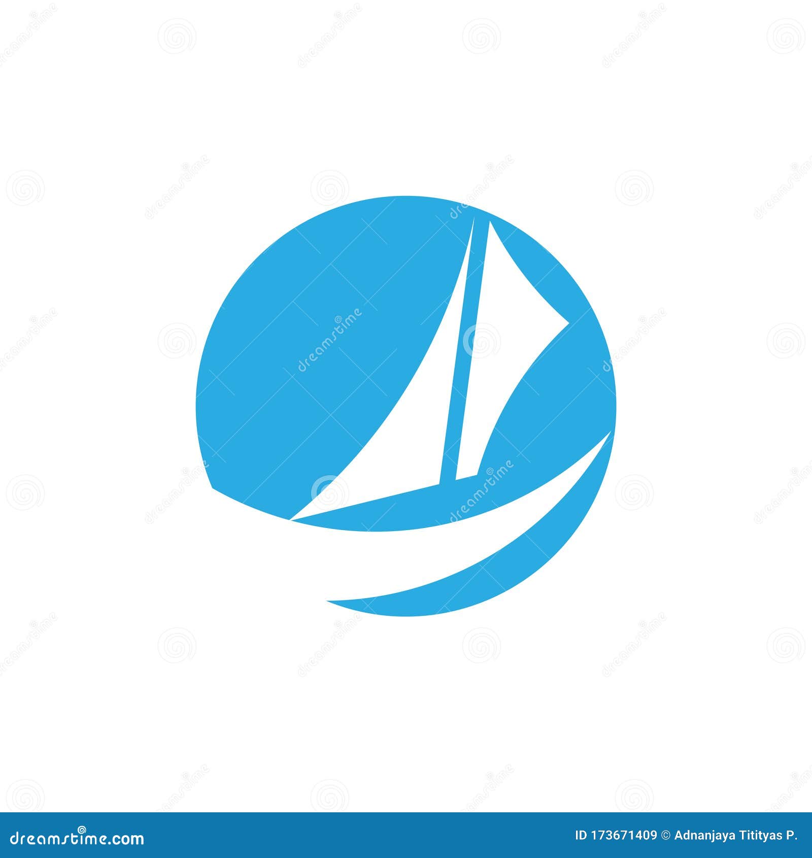 Sail Boat Fast Design Circle Negative Space Logo Vector Stock Vector ...