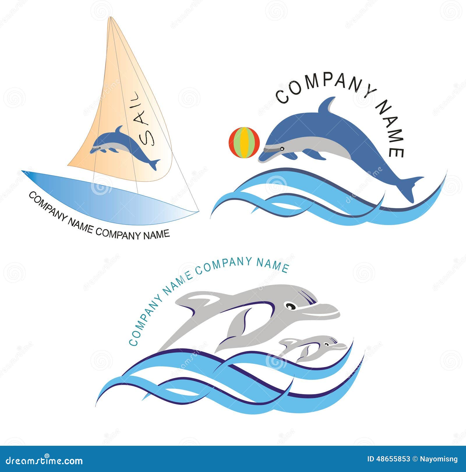 Sail Boat and Fish Logo / Icon Stock Illustration - Illustration of ...