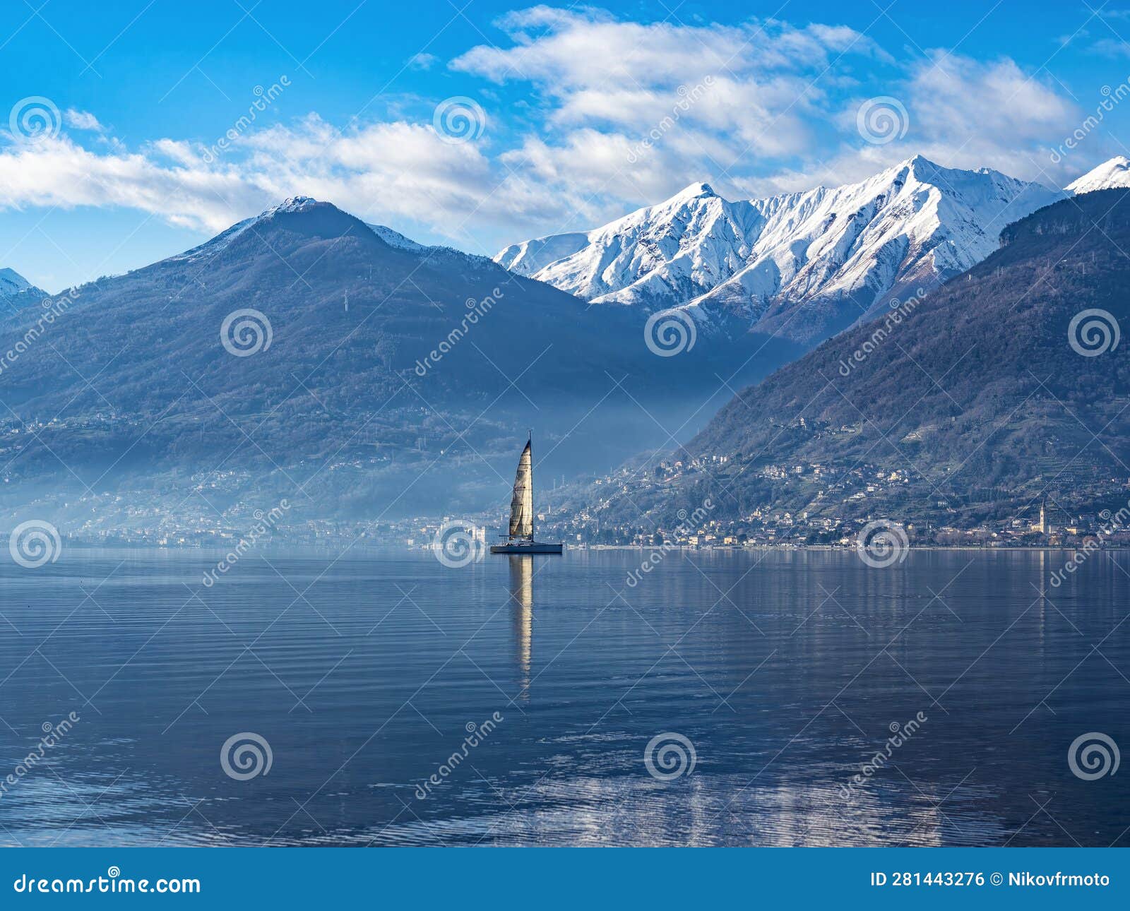 Sail boat on Lake Como stock photo. Image of como, ship - 281443276