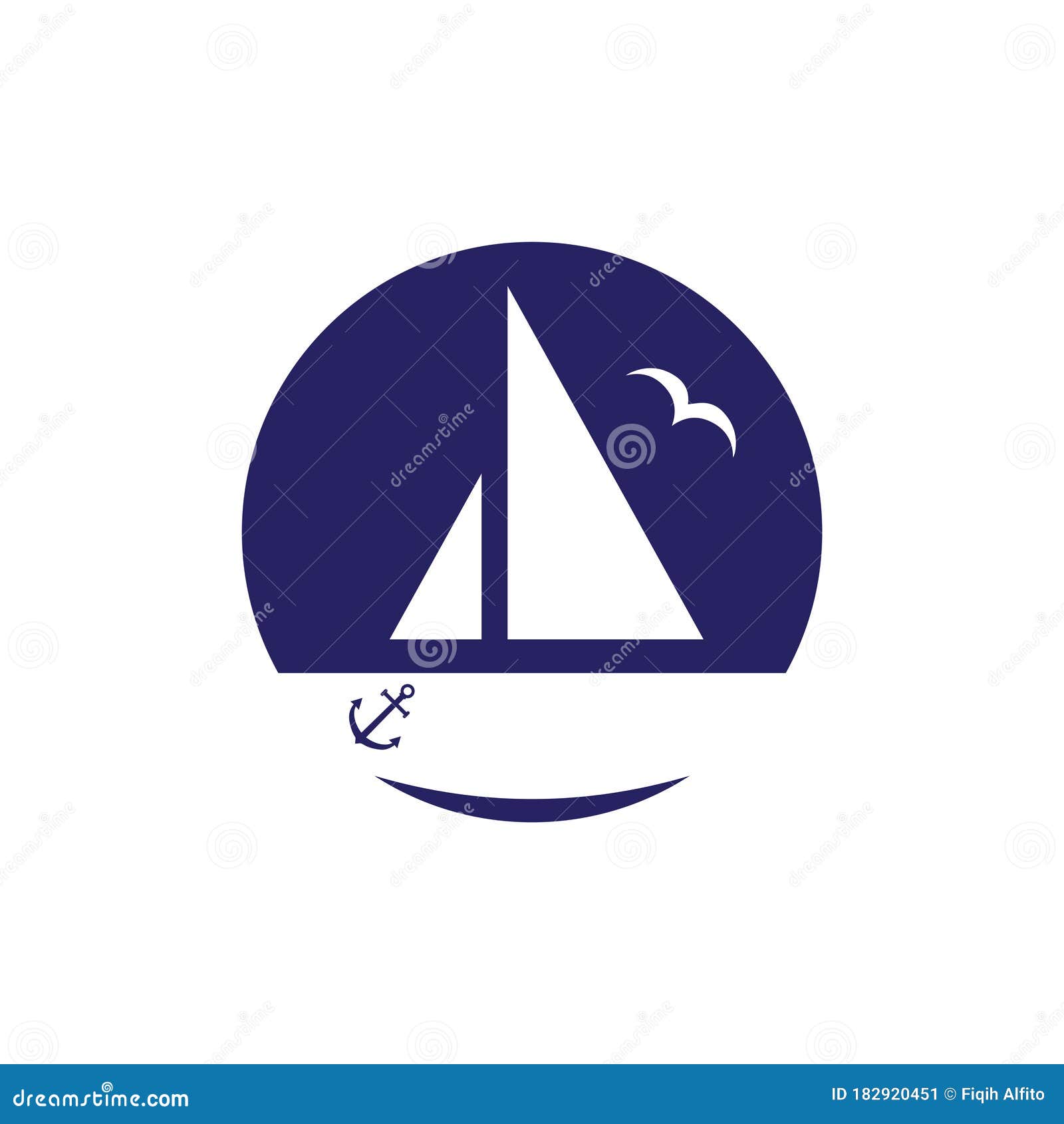 Sail Boat Logo. Transportations. Flat Design Cartoon Vector ...