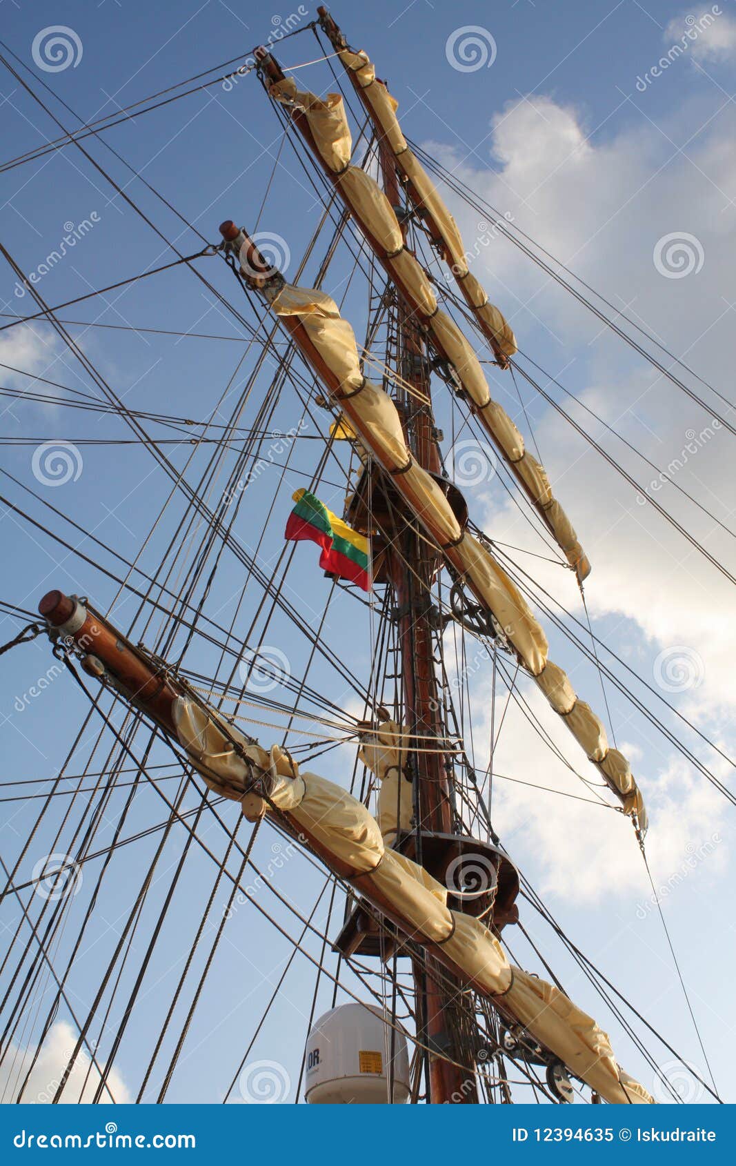 Sail boat with set sails stock image. Image of travel - 12394635