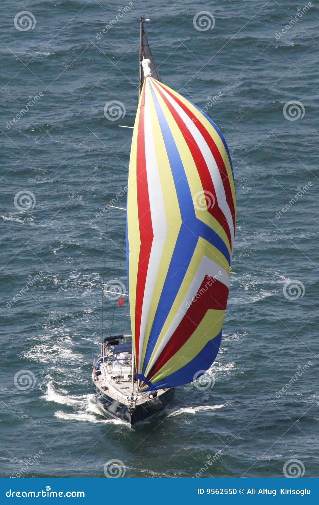 Sail boat with spinnaker stock photo. Image of journey - 9562550