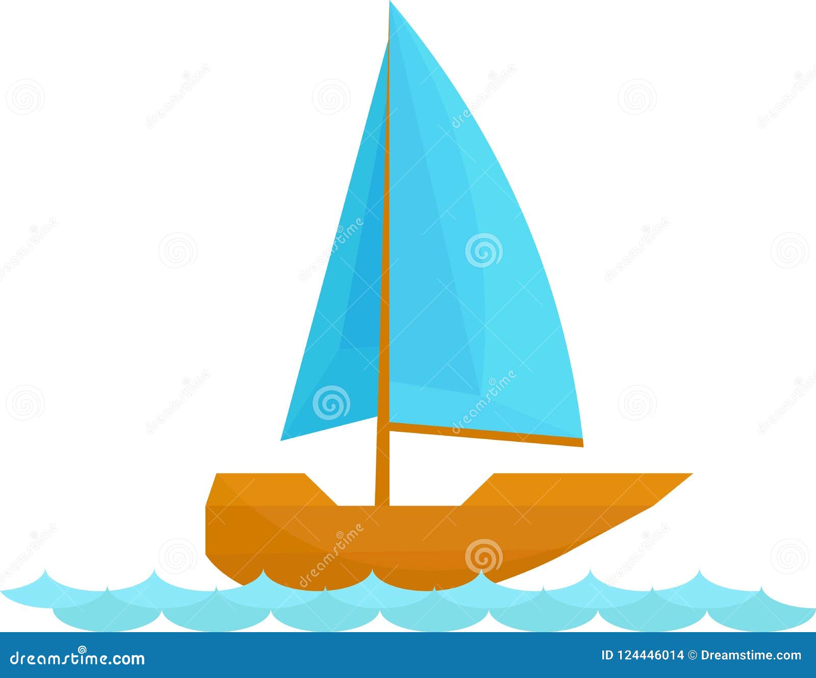 Sail Boat Vector Clip Art Design Stock Vector - Illustration of icon ...