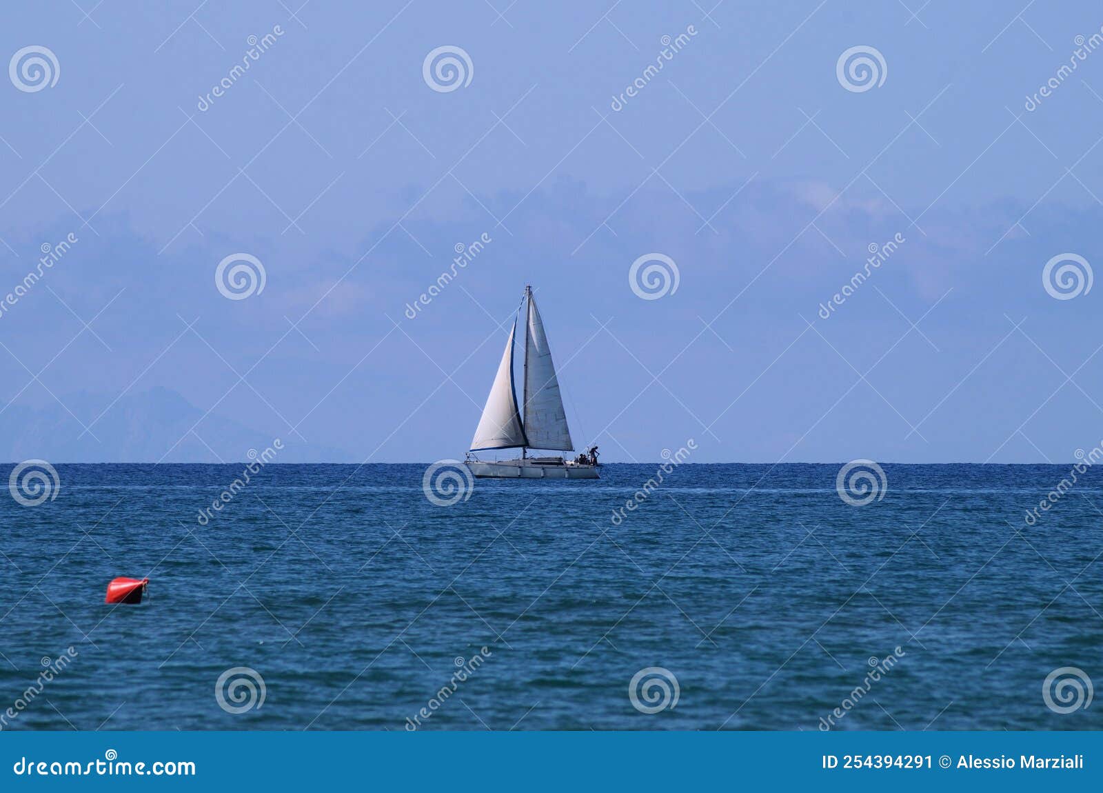 .sail boat view from beach stock image. Image of freedom - 254394291