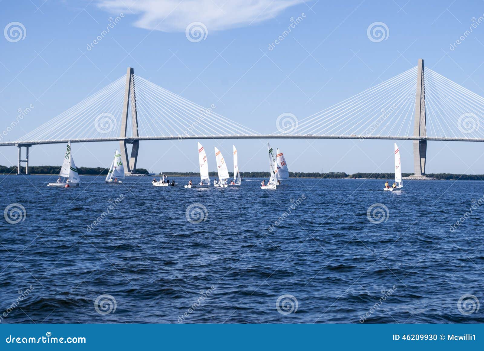 Sail boats under bridge editorial image. Image of vessel - 46209930