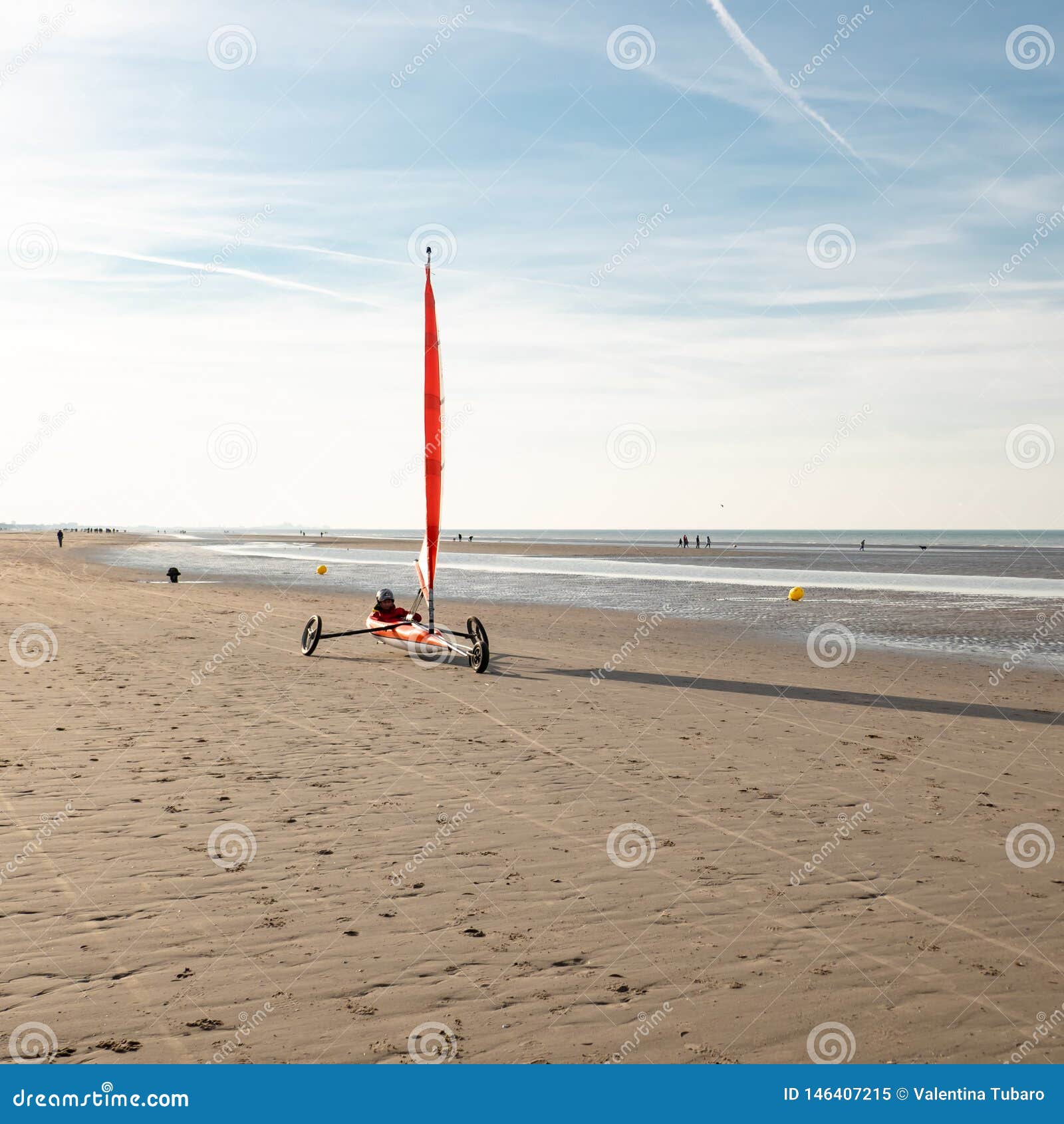 Sail Cart on a North Sea Beach Editorial Image - Image of water ...