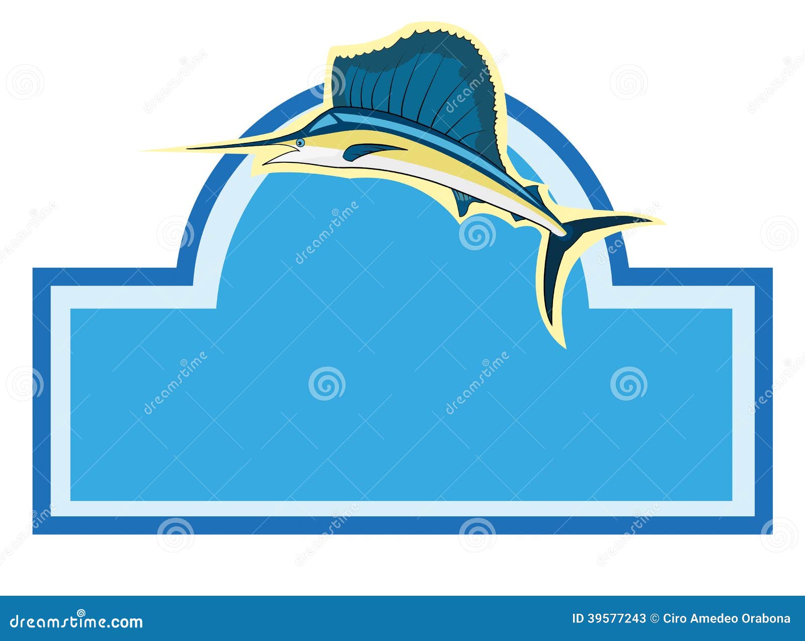Sail fish stock vector. Illustration of advertising, nature - 39577243