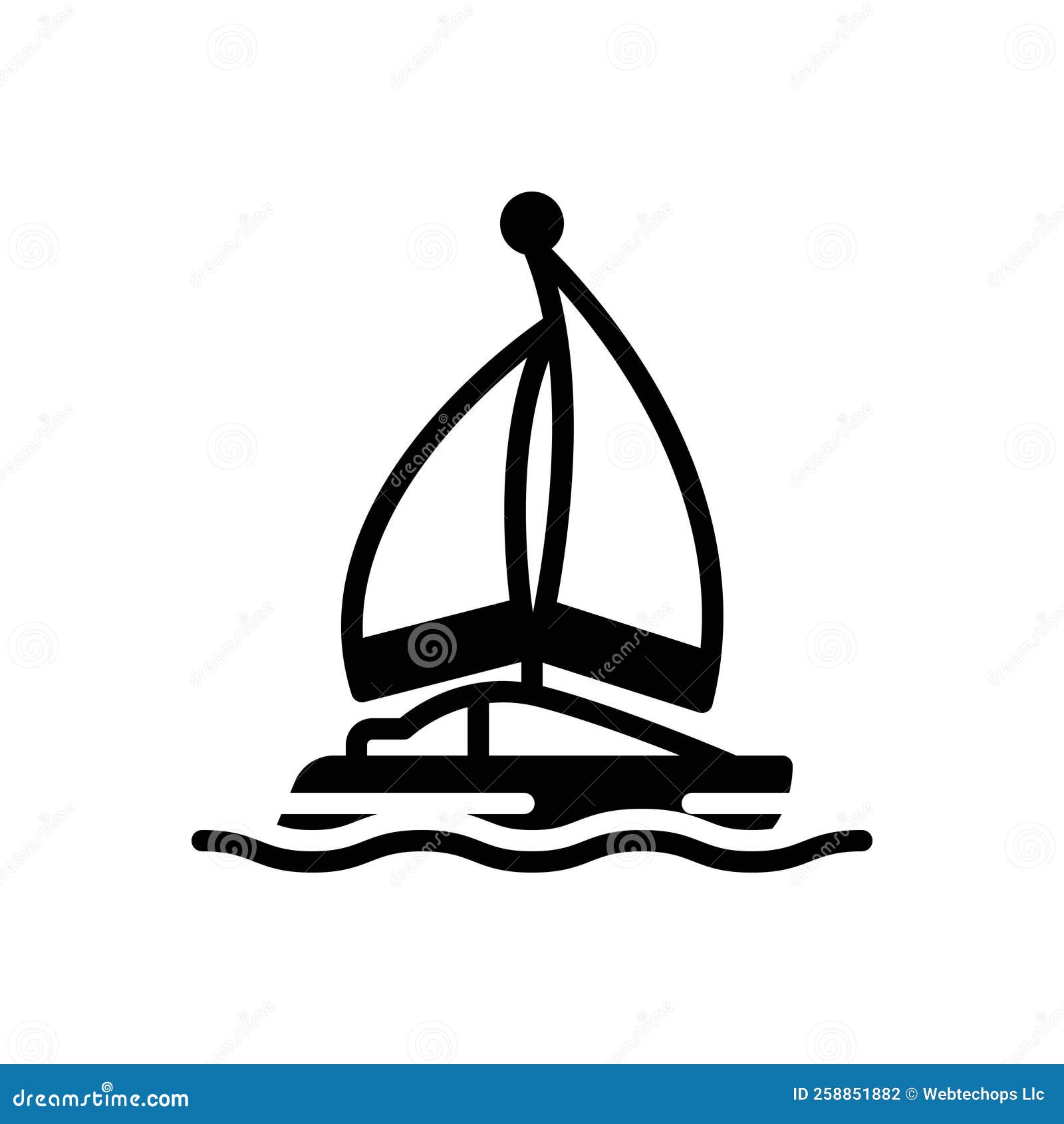 Black Solid Icon for Sail, Boat and Cargo Stock Vector - Illustration of yachit, sign: 258851882