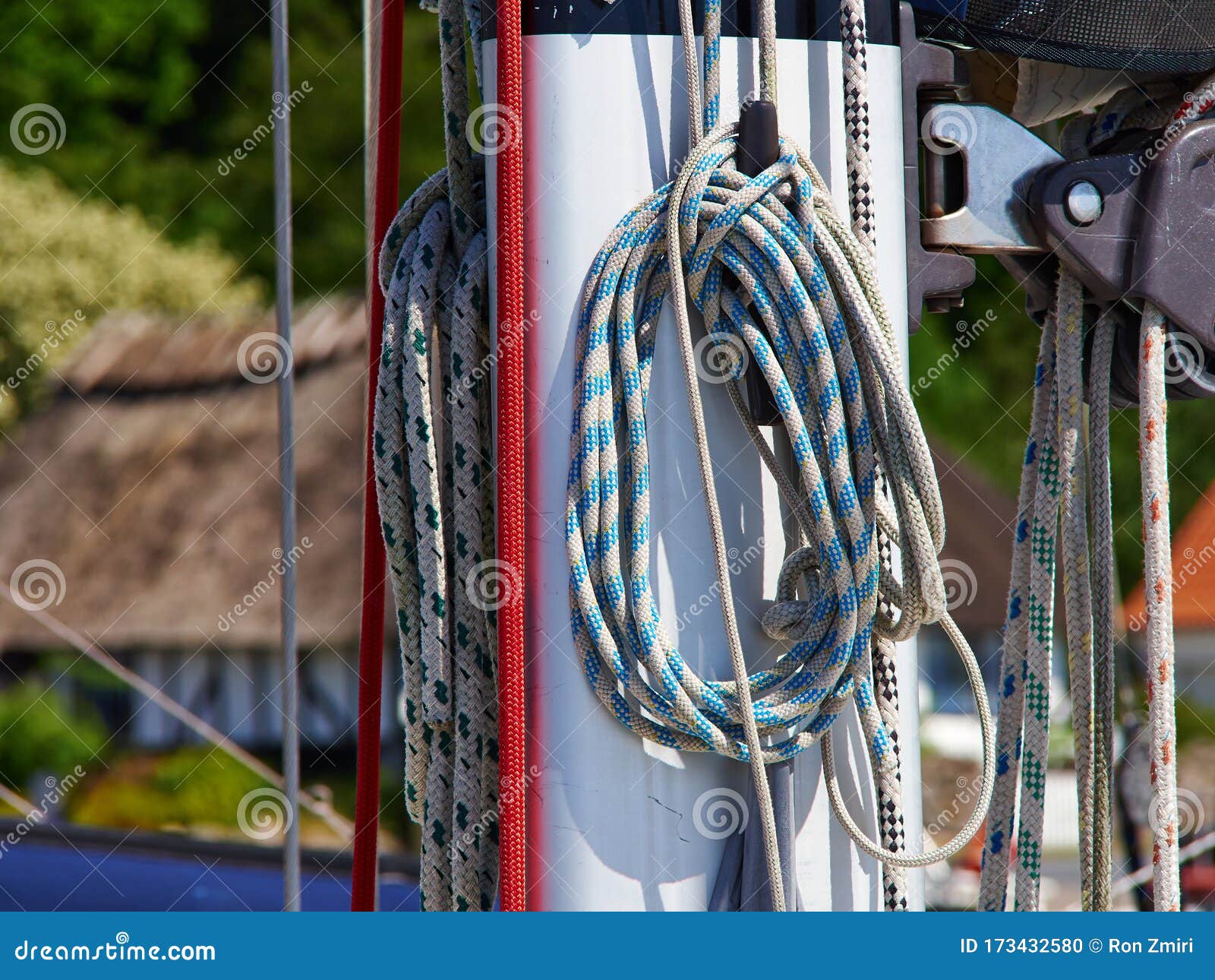 Sail and Rigging Mast and Ropes Stock Photo - Image of cable, equipment ...