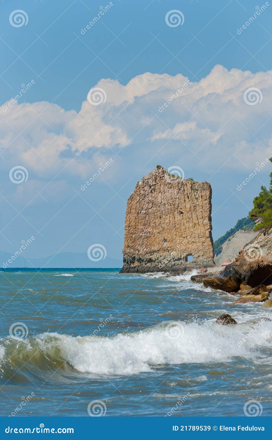 Sail Rock at Coast Black Sea Stock Image - Image of natural, parus ...