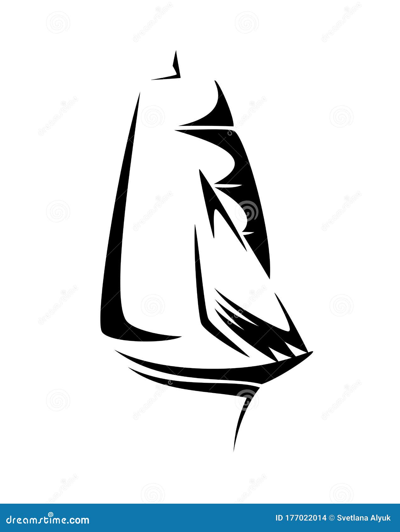 Sail Ship Black Vector Outline Design | CartoonDealer.com #177022014