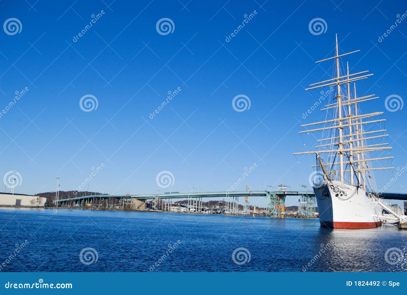 Sail ship in harbour stock photo. Image of peace, recreational - 1824492
