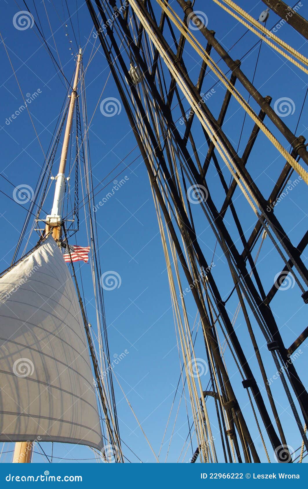 Sail ship in the sky stock photo. Image of ship, ropes - 22966222