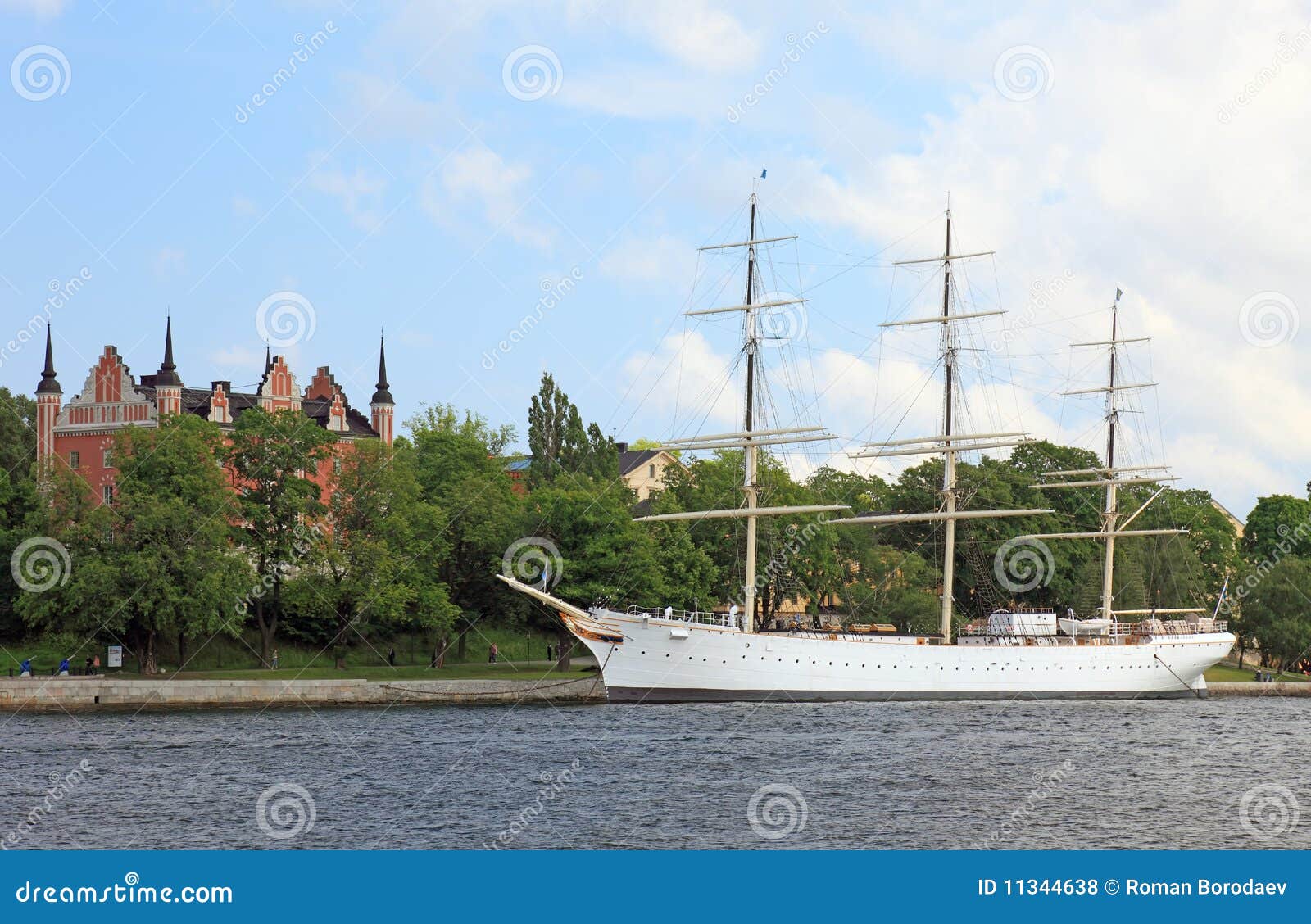Sail ship in Stockholm. stock photo. Image of european - 11344638