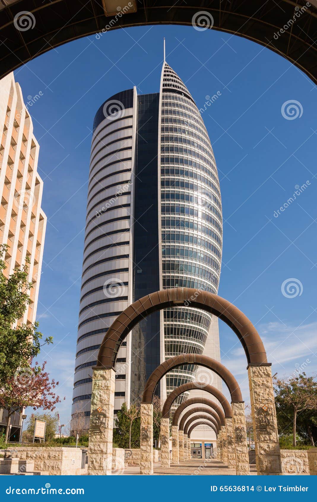 Sail Tower in Haifa editorial stock image. Image of headquarters - 65636814