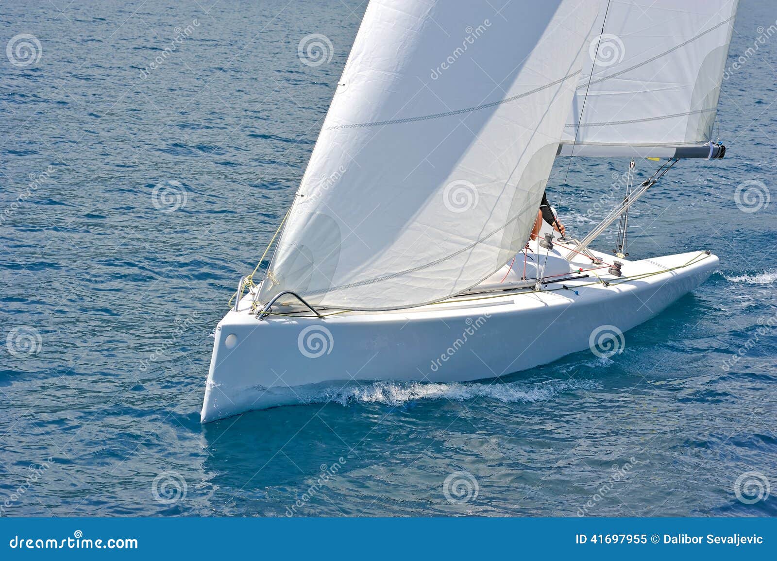 Sailboat in action stock image. Image of teamwork, race - 41697955