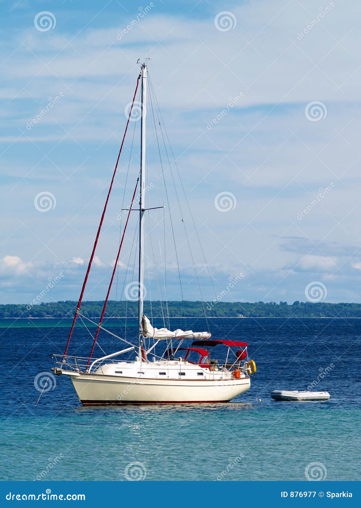 Sailboat Anchored in Harbor Stock Image - Image of sailboat, rest: 876977