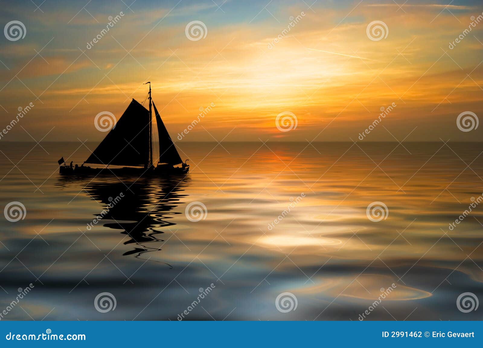 Sailboat on a Beautiful Night Stock Photo - Image of river, beauty: 2991462