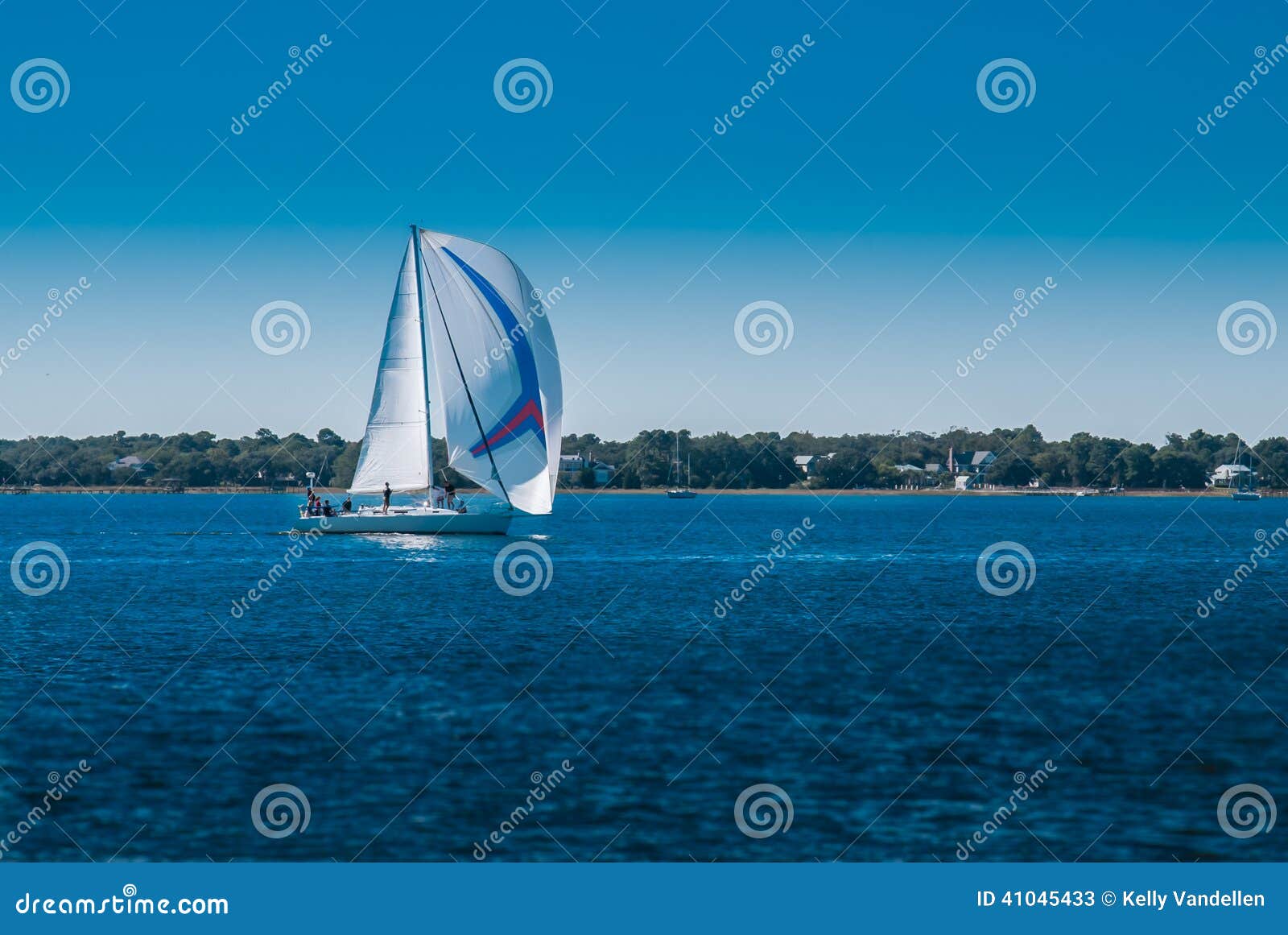 Sailboat on Blue Water stock image. Image of blue, lake - 41045433