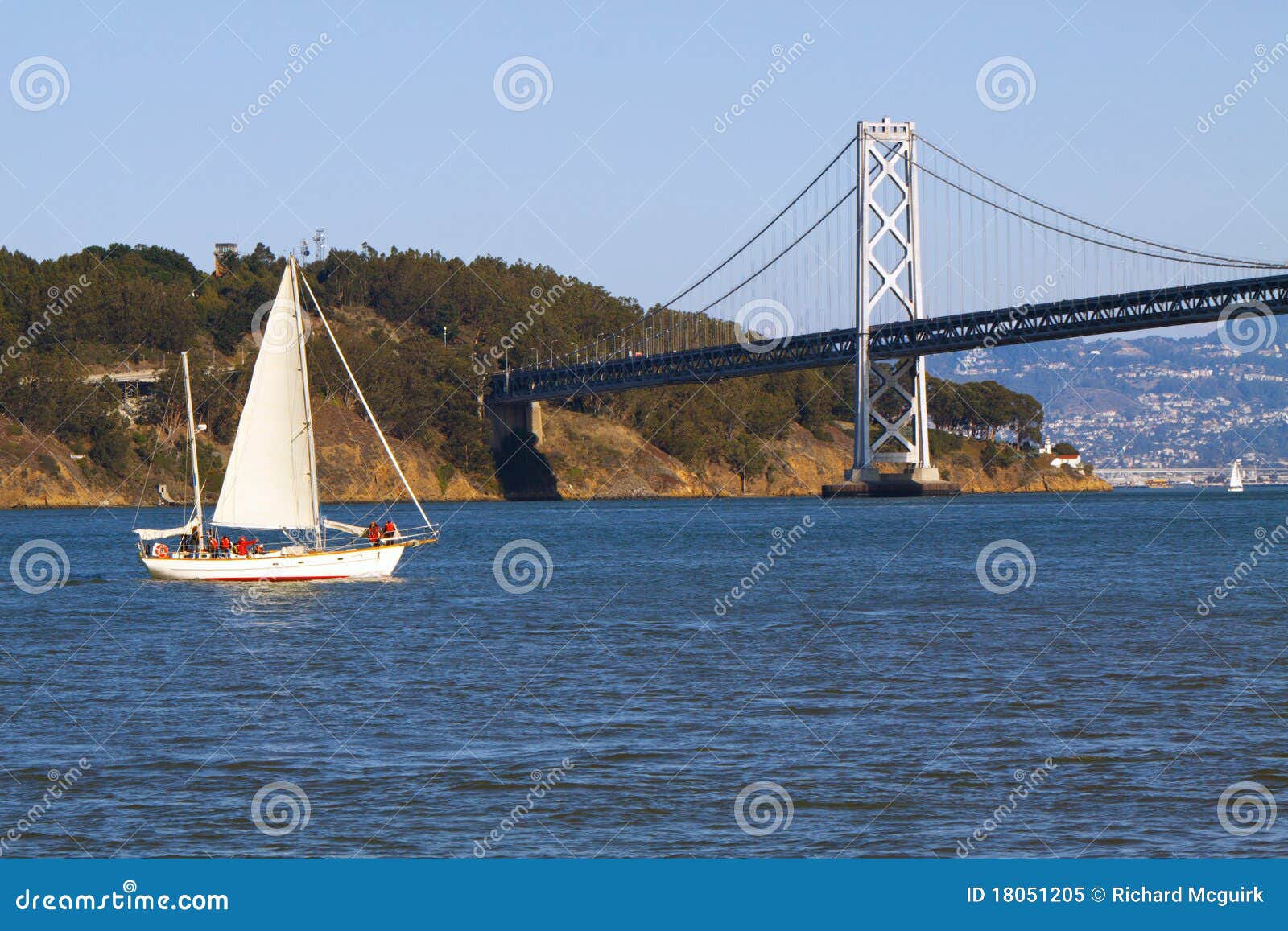 Sailboat and bridge stock image. Image of famous, natural - 18051205
