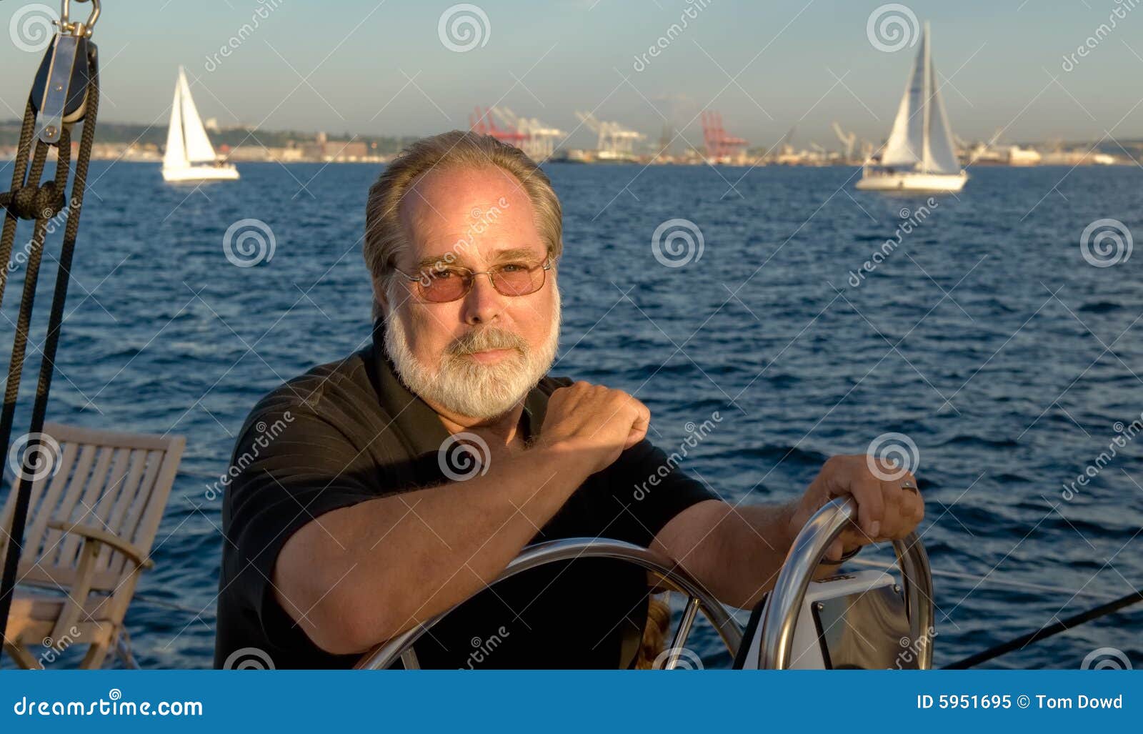 Sailboat captain stock image. Image of command, float - 5951695