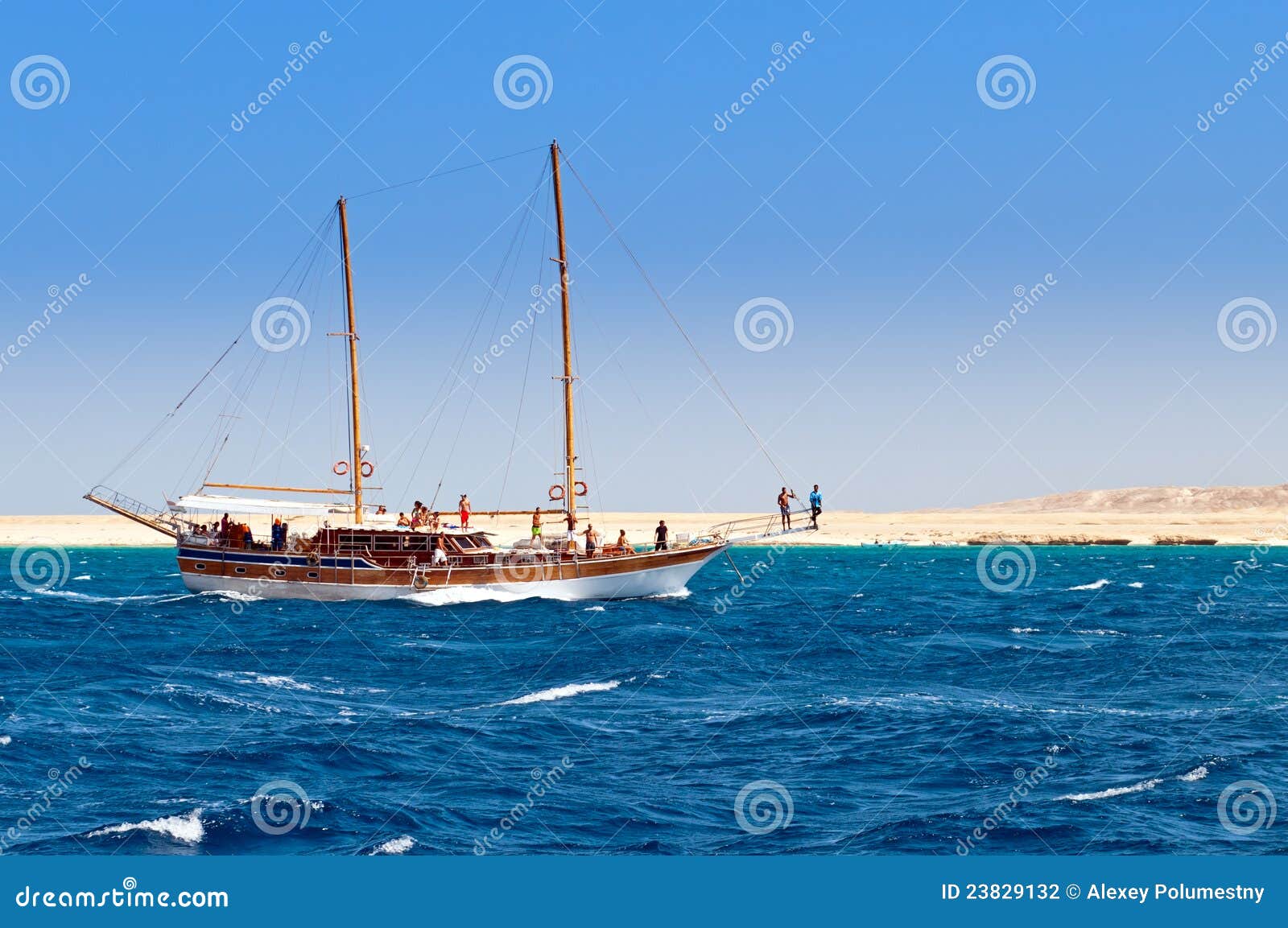 Sailboat on the Coastline Background Stock Photo - Image of blue ...