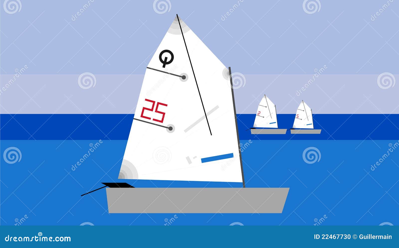 Sailboat do optimista ilustração do vetor. Ilustração de otimista ...