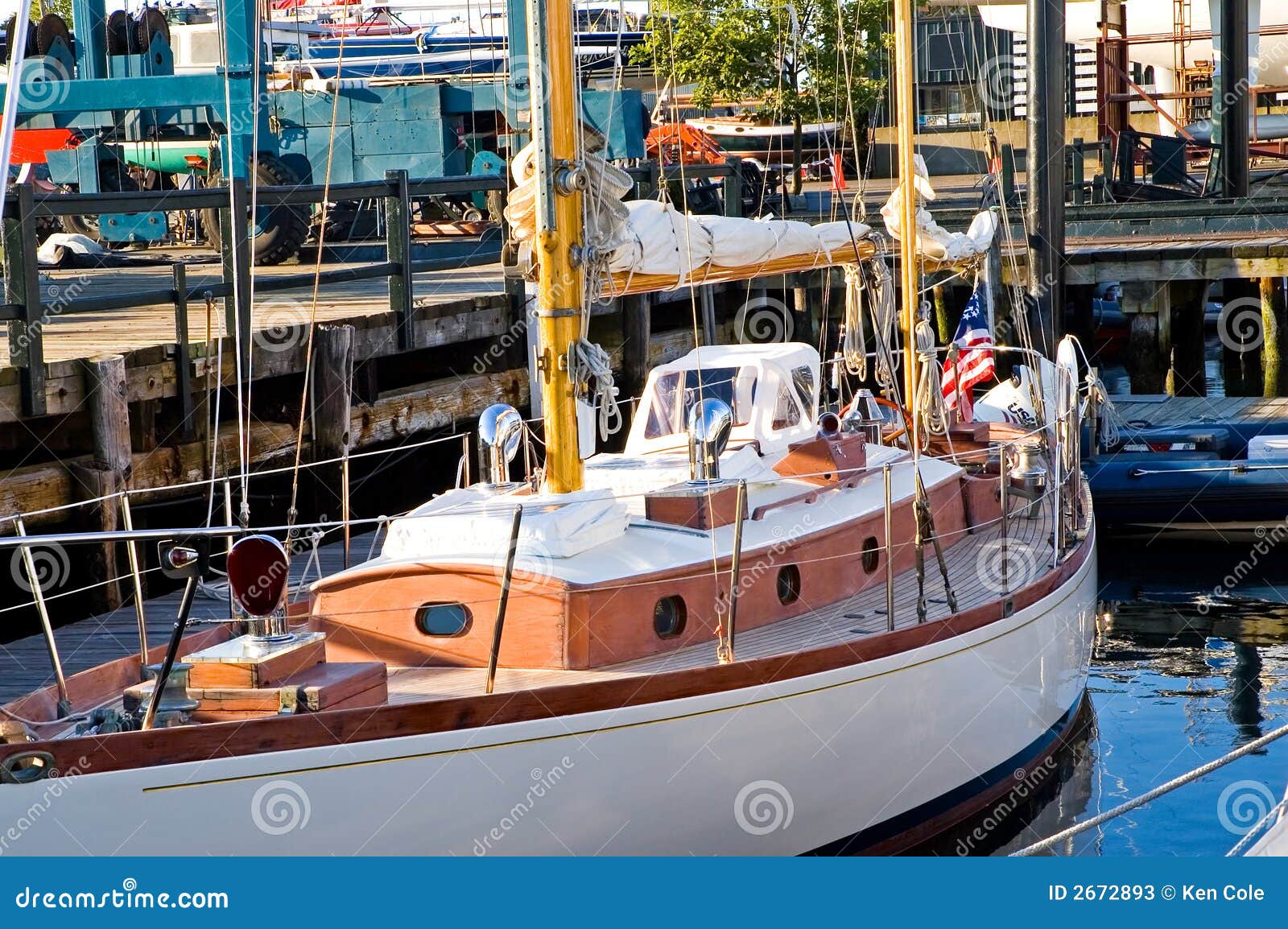 Sailboat at dock stock image. Image of marina, harboured - 2672893