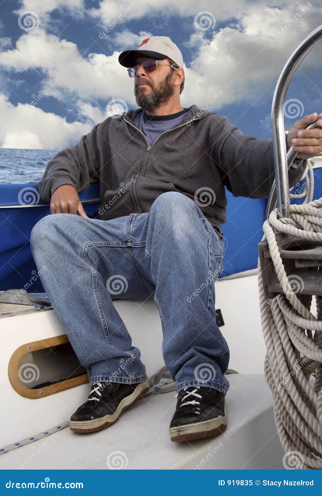 Sailboat driver stock image. Image of ropes, navigation - 919835