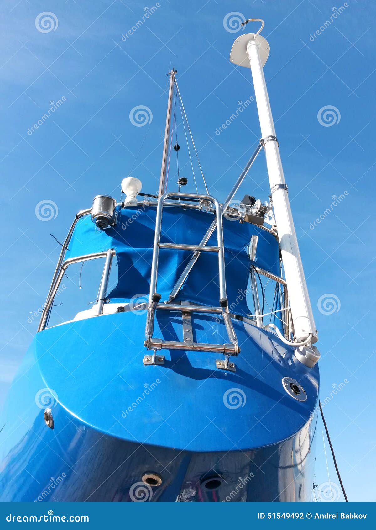 Sailboat in dry dock stock photo. Image of float, blue - 51549492