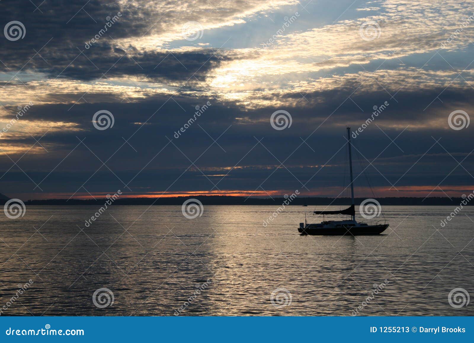 Sailboat At Dusk Picture. Image: 1255213