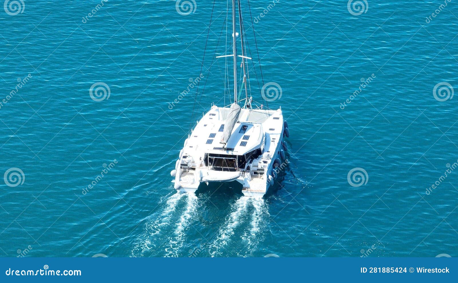 Sailboat Gliding Across the Open Ocean Stock Photo - Image of freedom ...