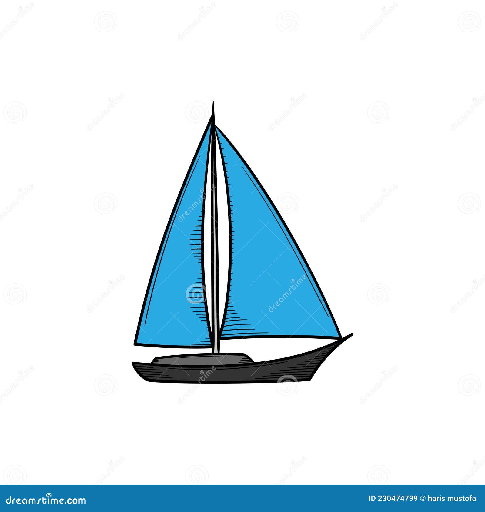 Sailboat Hand Drawn Outline Doodle Icon. Vector Illustration ... Sailboat Hand Drawn Outline Doodle Icon. Vector Illustration ...