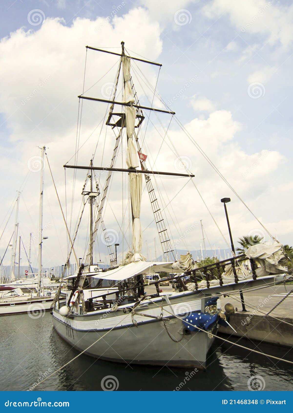 Sailboat in harbor stock photo. Image of quay, holiday - 21468348