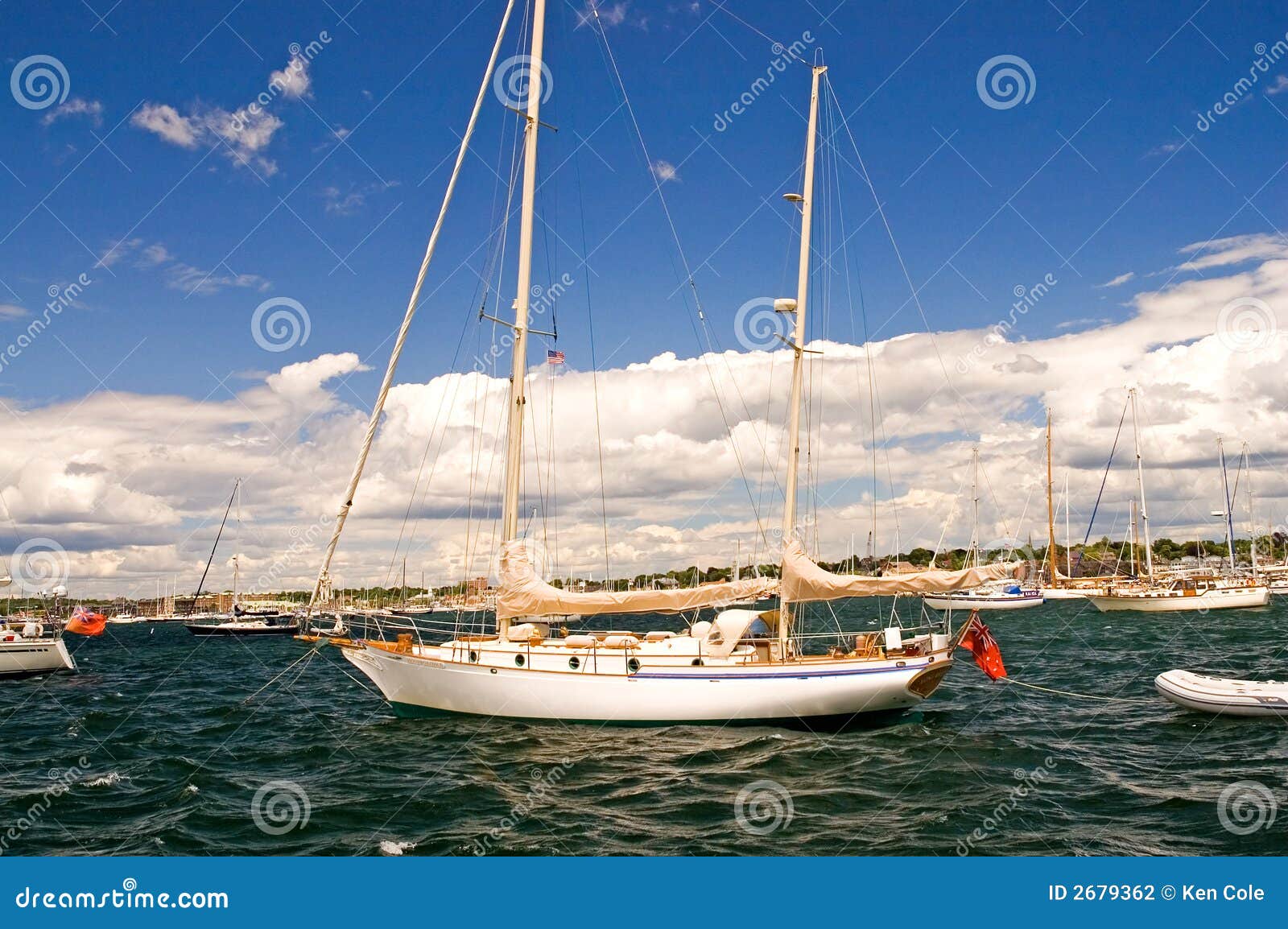 Sailboat in harbor stock photo. Image of boat, tied, coastal - 2679362