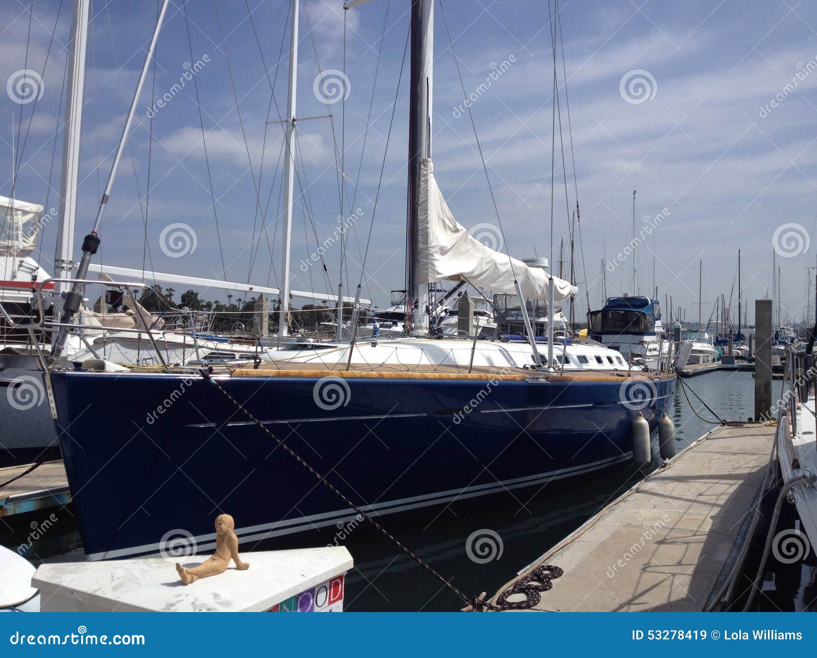 Sailboat in the harbor stock image. Image of marina, sailboat - 53278419