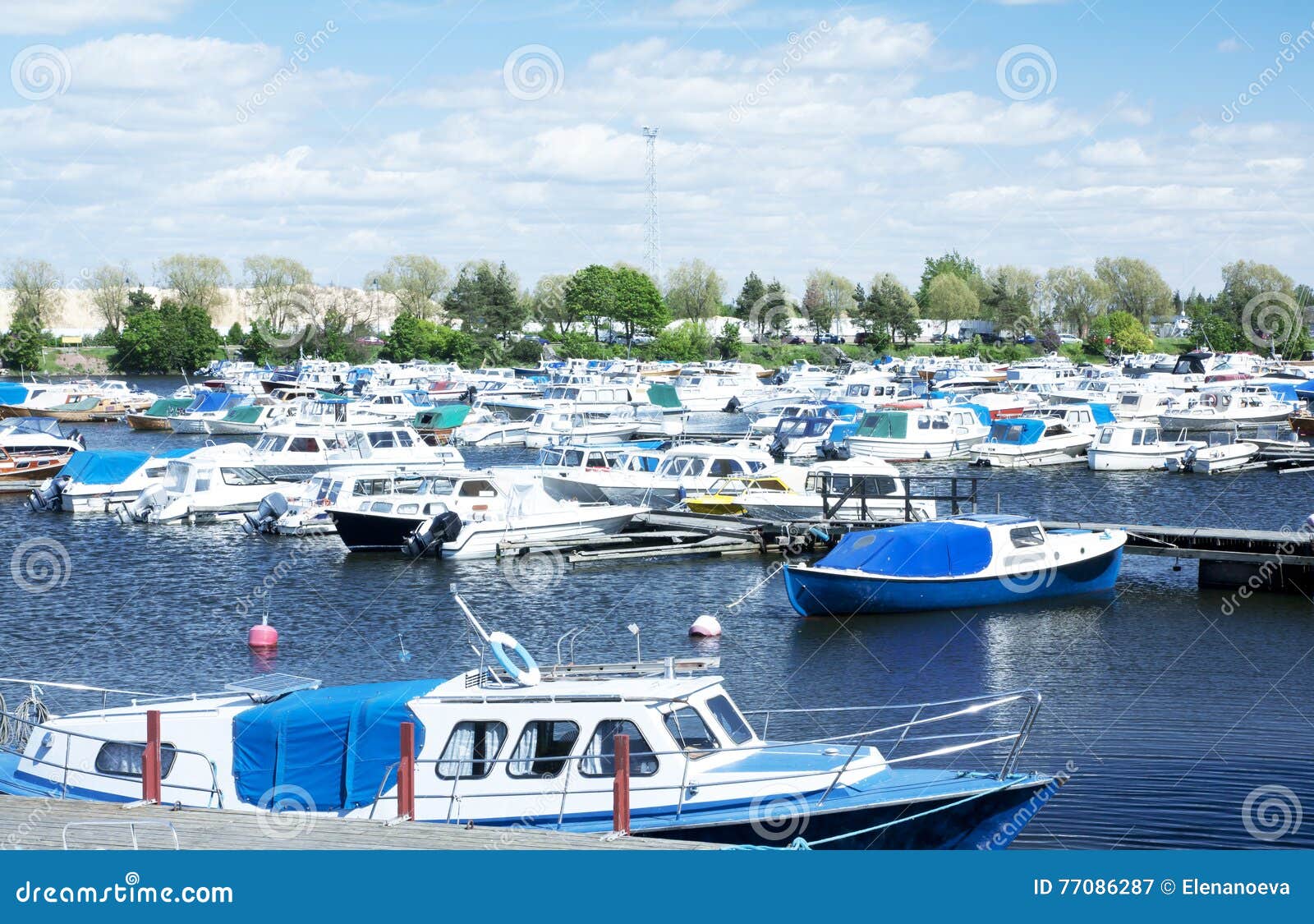 Sailboat Harbor at Summer Day Stock Image - Image of marina, blue: 77086287