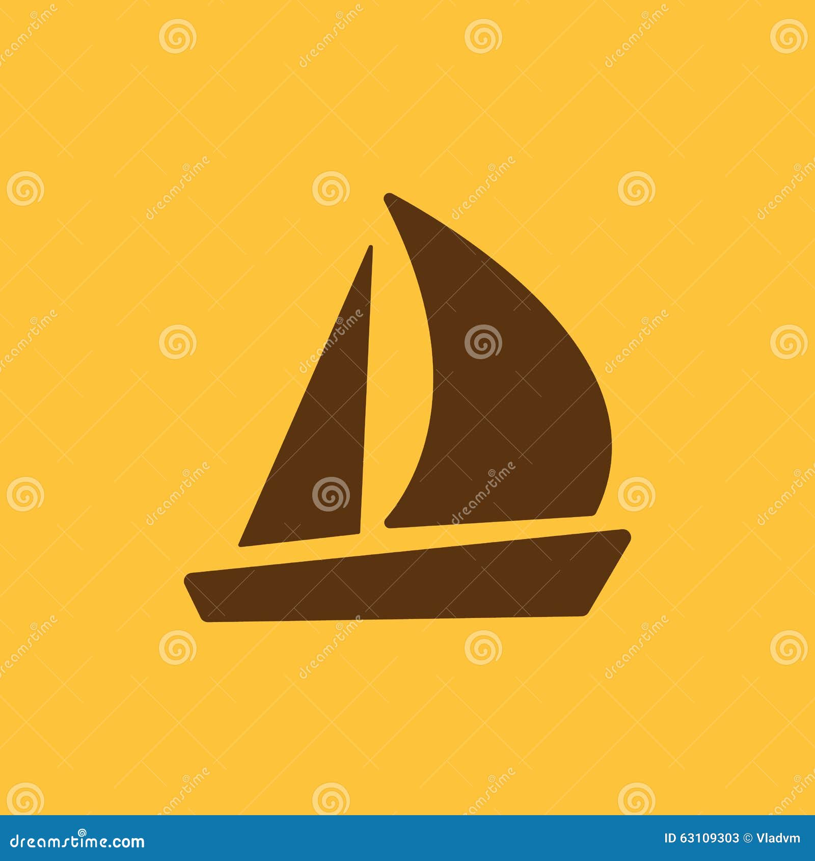 The Sailboat Icon. Sailing Ship Symbol Stock Illustration ...