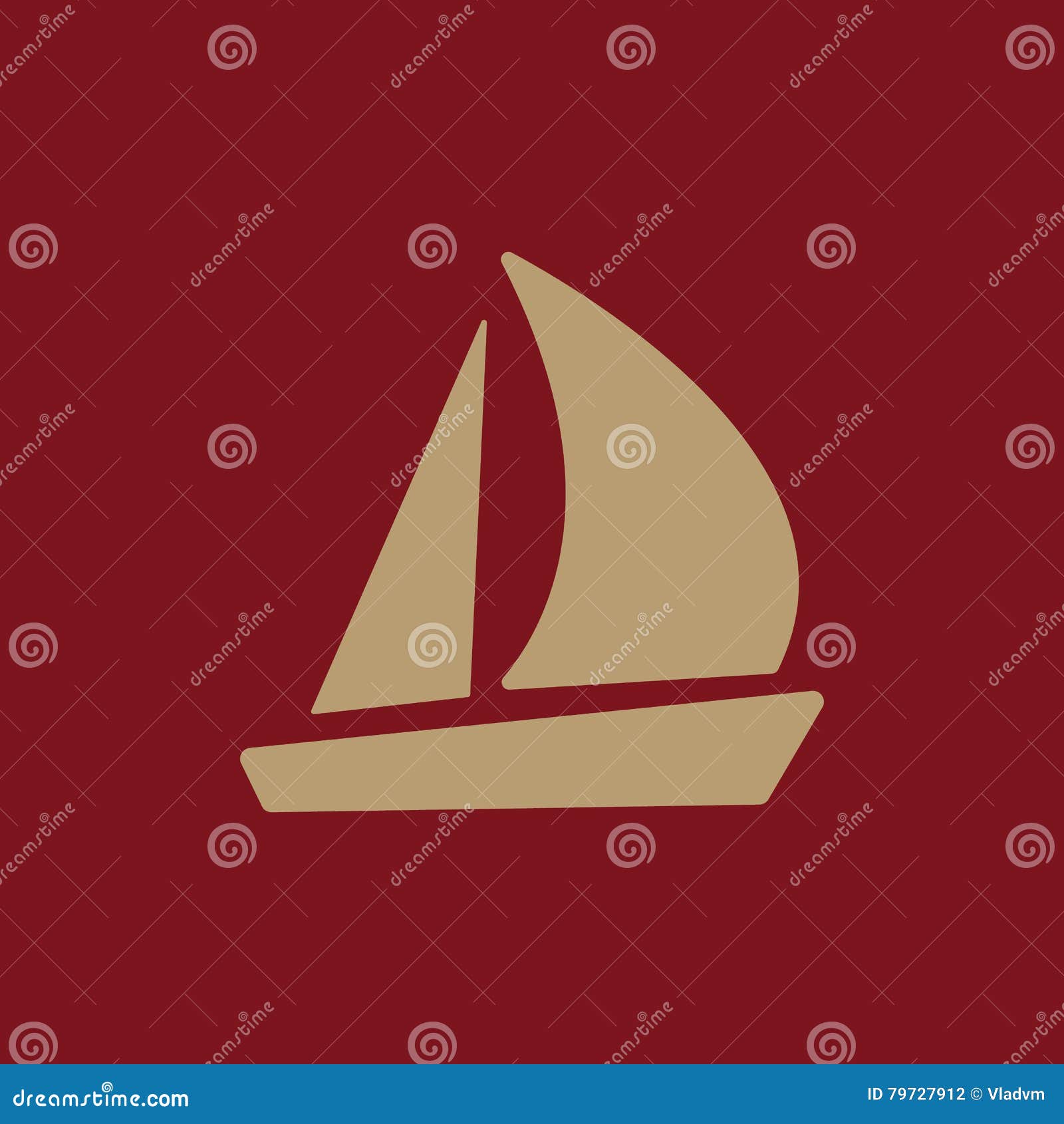 The Sailboat Icon. Sailing Ship Symbol Stock Vector - Illustration of ...