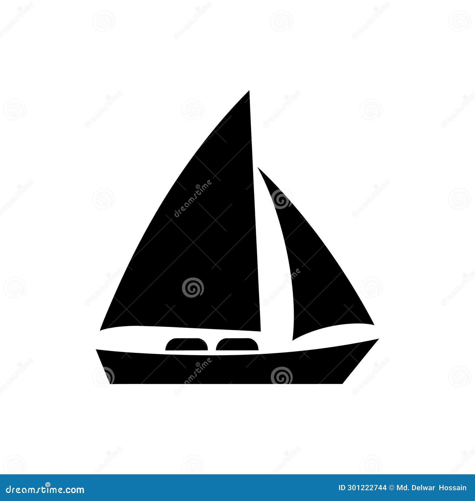 Sailboat icon stock vector. Illustration of wind, icon - 301222744