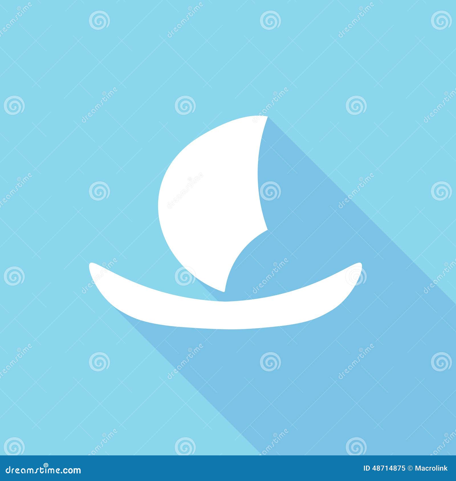 Sailboat Icon stock vector. Illustration of vector, yachting - 48714875