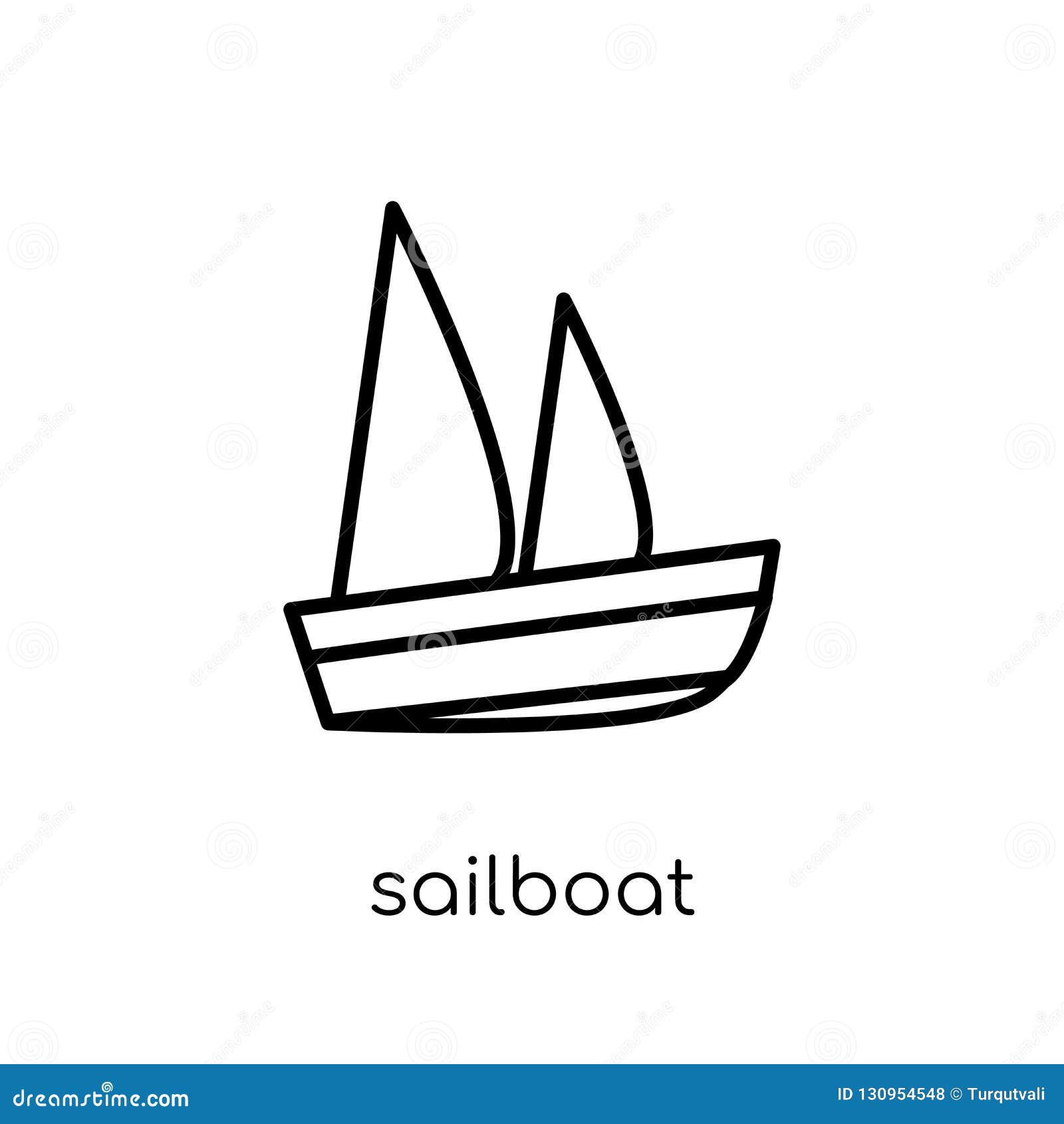 Sailboat Icon Icon. Trendy Modern Flat Linear Vector Sailboat Icon Icon ...