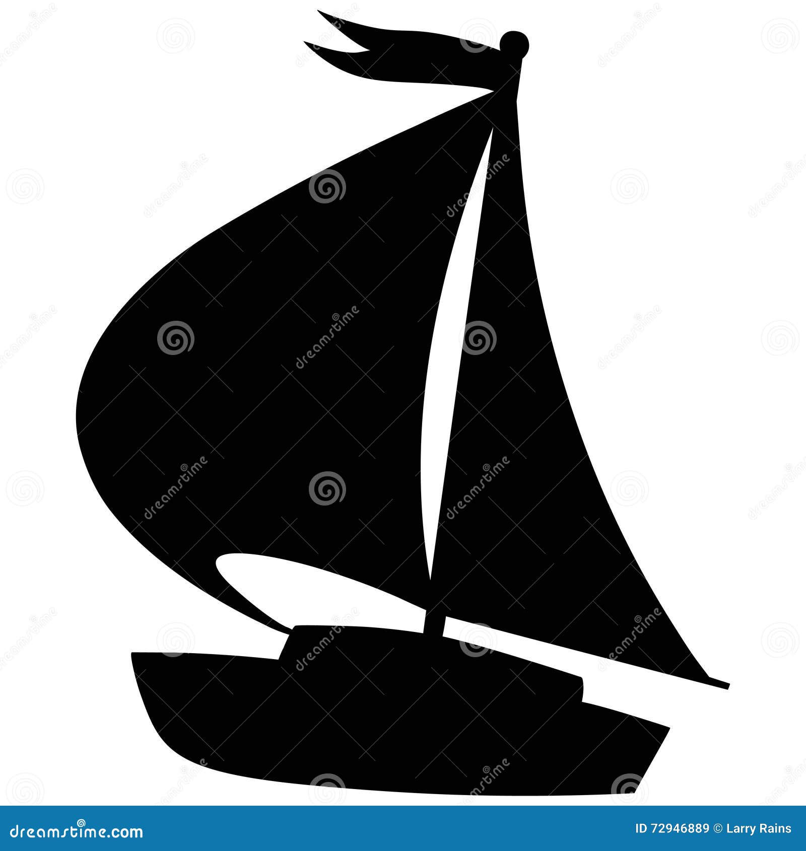 Sailboat Icon stock vector. Illustration of yacht, ship - 72946889