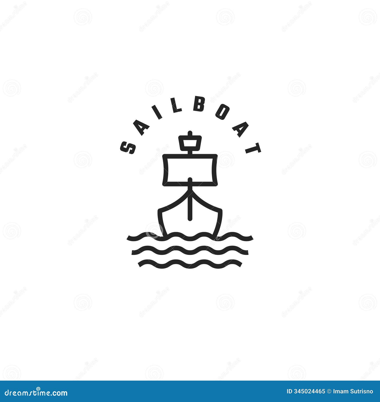 Sailboat Line Drawing Monumental Image Royalty-Free Stock Photography ...