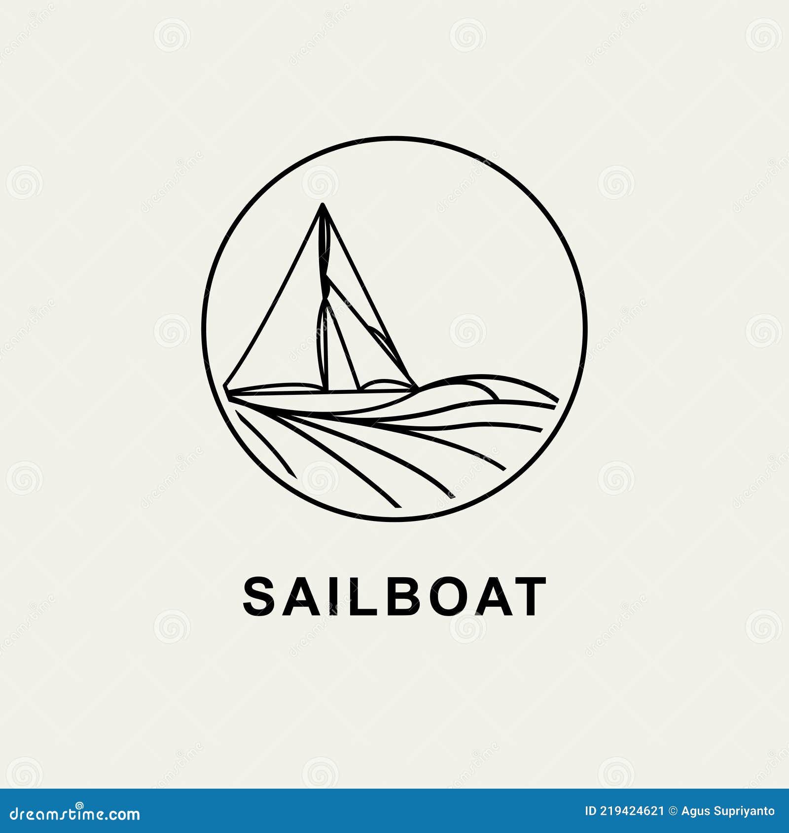 SAILBOAT LINE LOGO ISOLATED VECTOR ILLUSTRATION Stock Vector ...