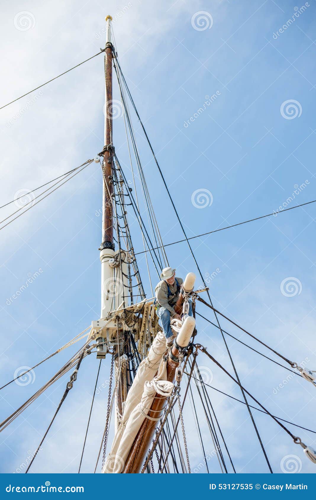 Sailboat Masts, Riggin and Rolled Up Sails Editorial Image - Image of ...