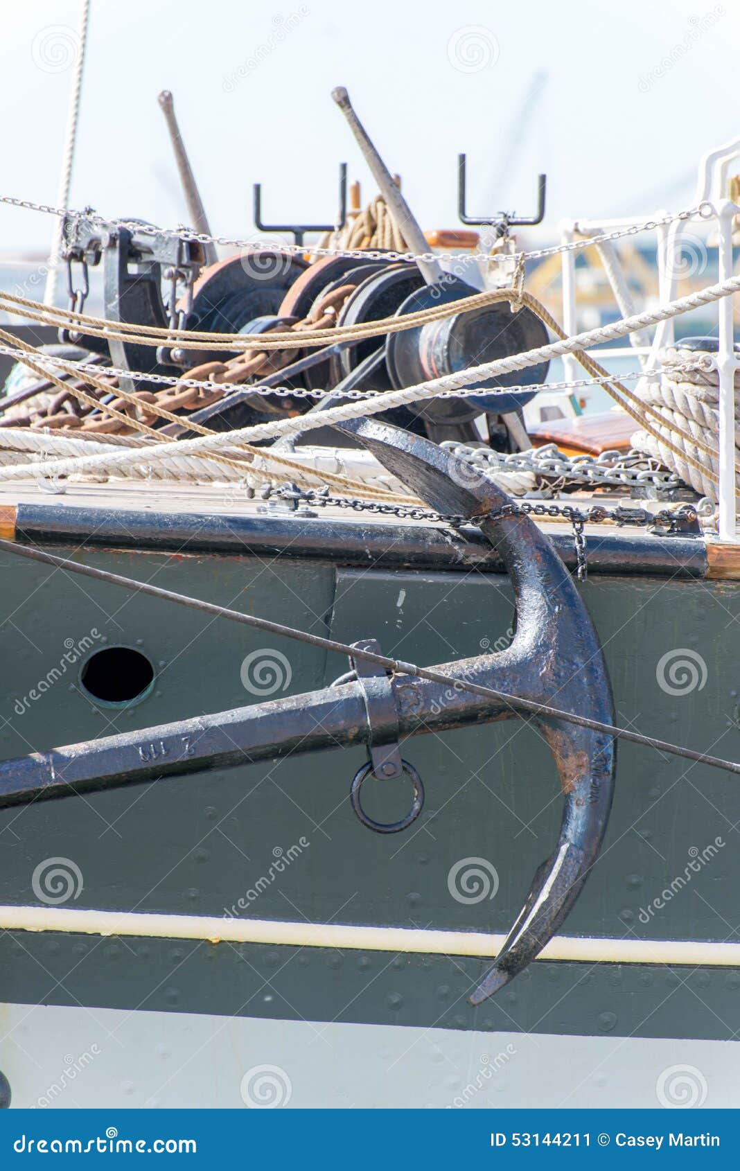 Sailboat Masts, Rigging and Rolled Up Sails Stock Image - Image of ...